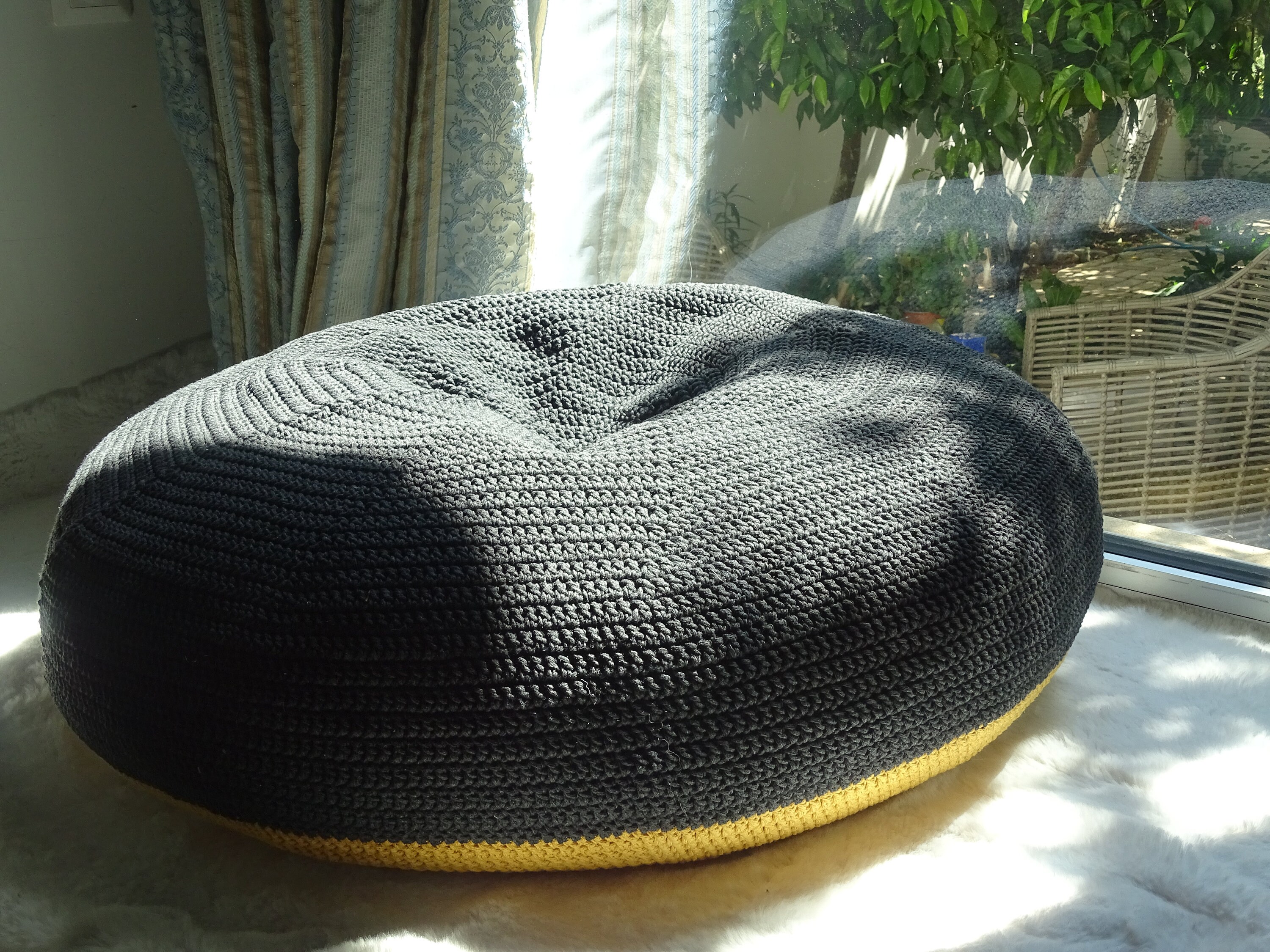 Sofa Sac Bean Bag Chair, Crochet Lounge Bean Chair for Nursery, Living ...