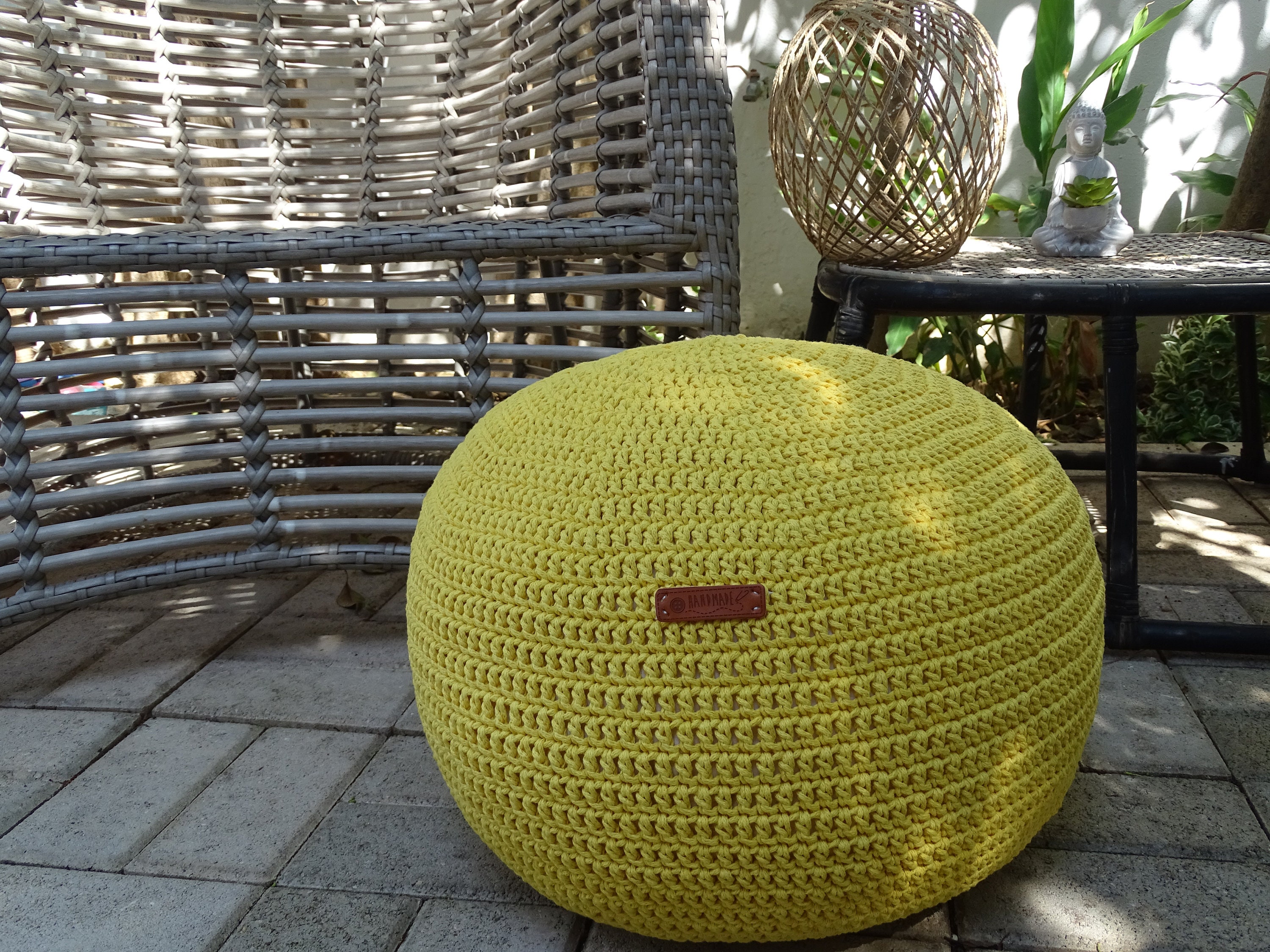 Macrame Cord Crochet Stuffed Pouffe/ottoman Pouf Bean Bag - Etsy