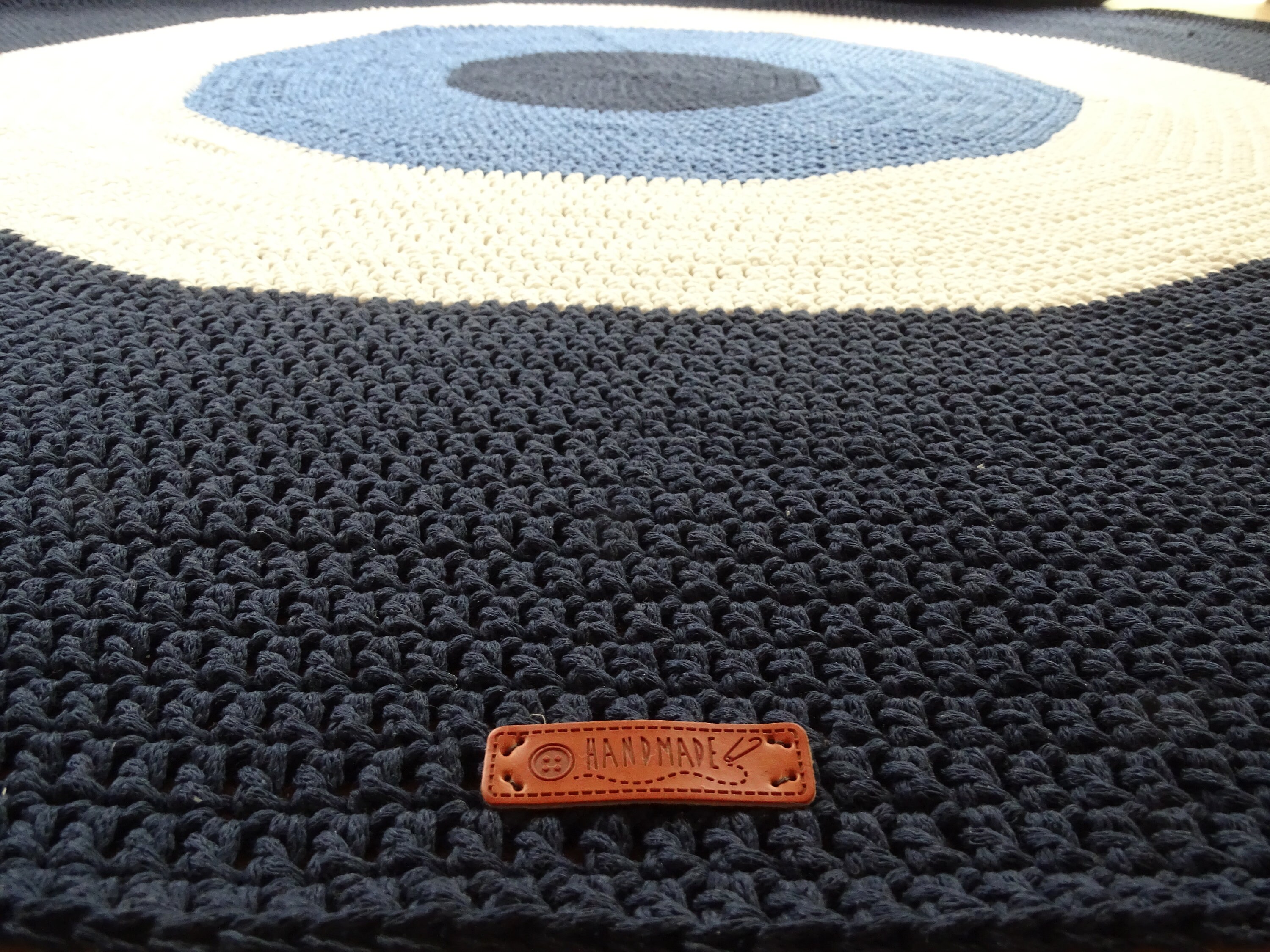Macrame Cord Lucky Charm Round Carpet for Lounge Area in Living Room ...