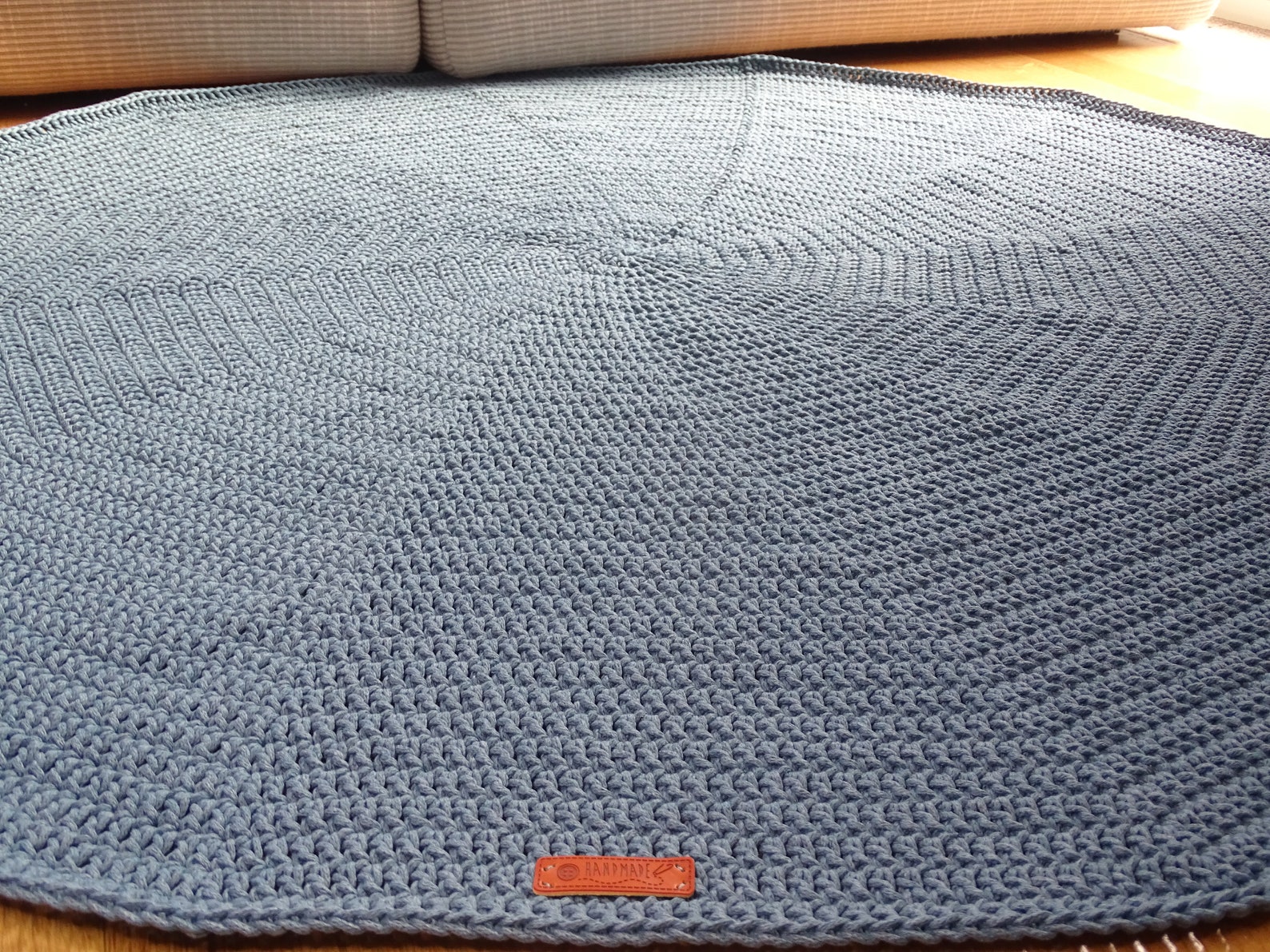 Macrame Cord Round Green Nursery Rug, Crochet Cotton Floor Carpet ...