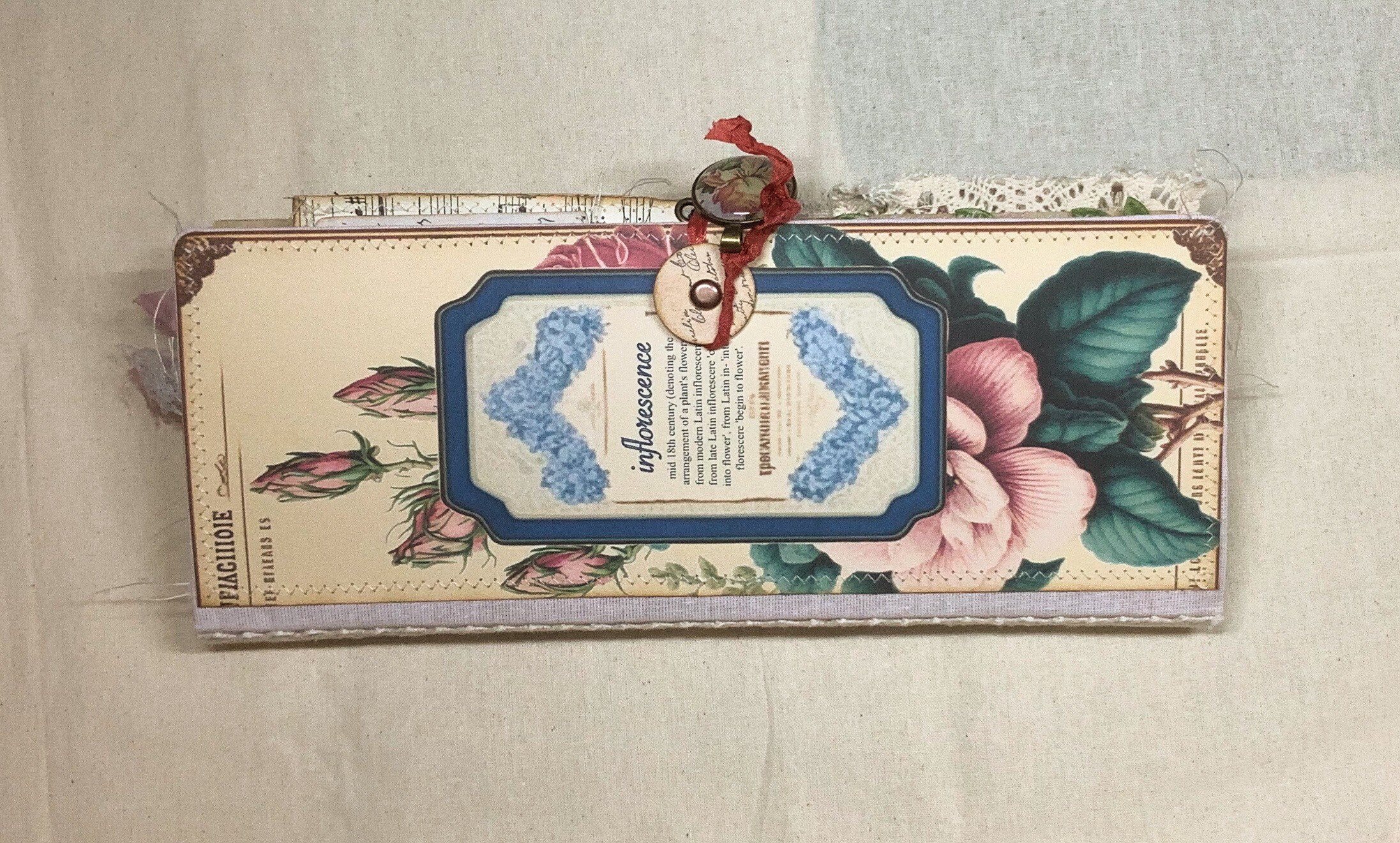 Flora A Tall, Slim Vintage Style Journal Handmade - Etsy
