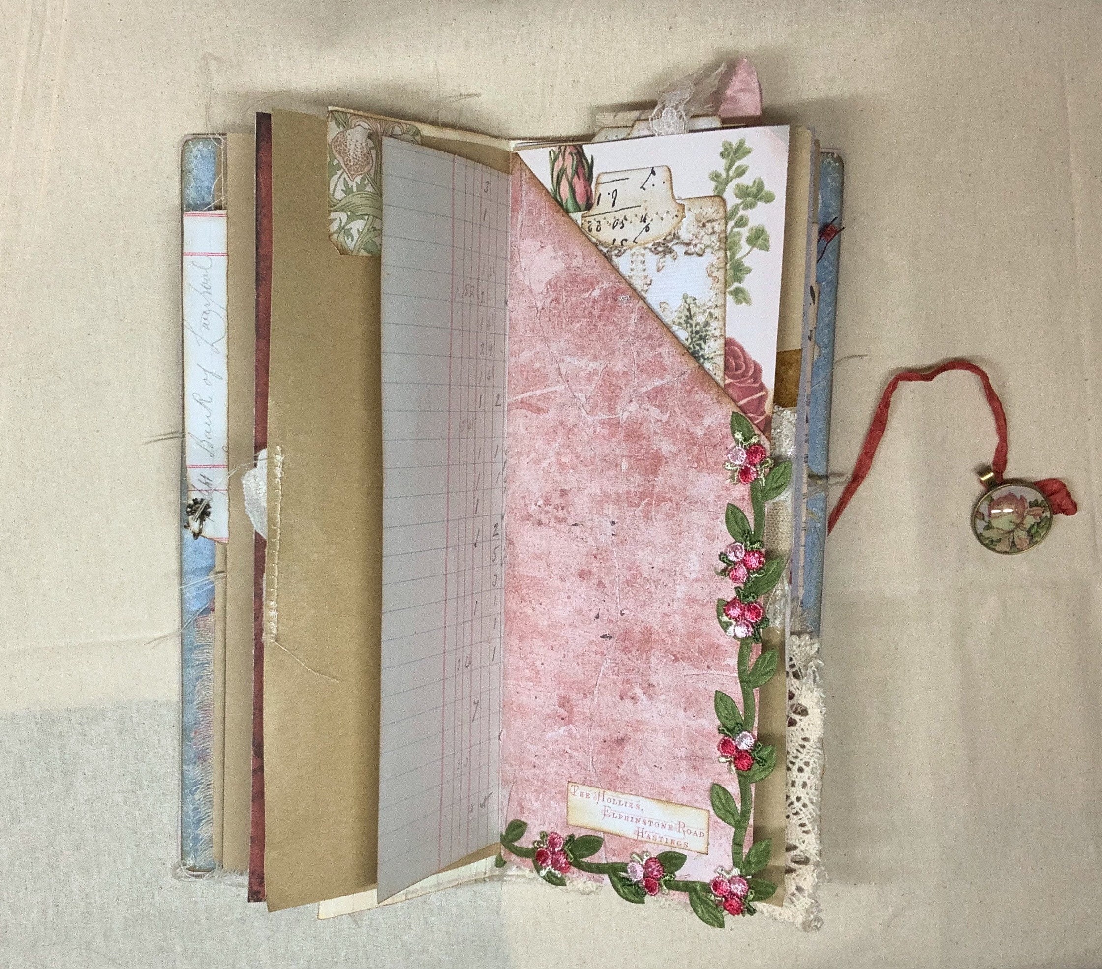 Flora A Tall, Slim Vintage Style Journal Handmade - Etsy