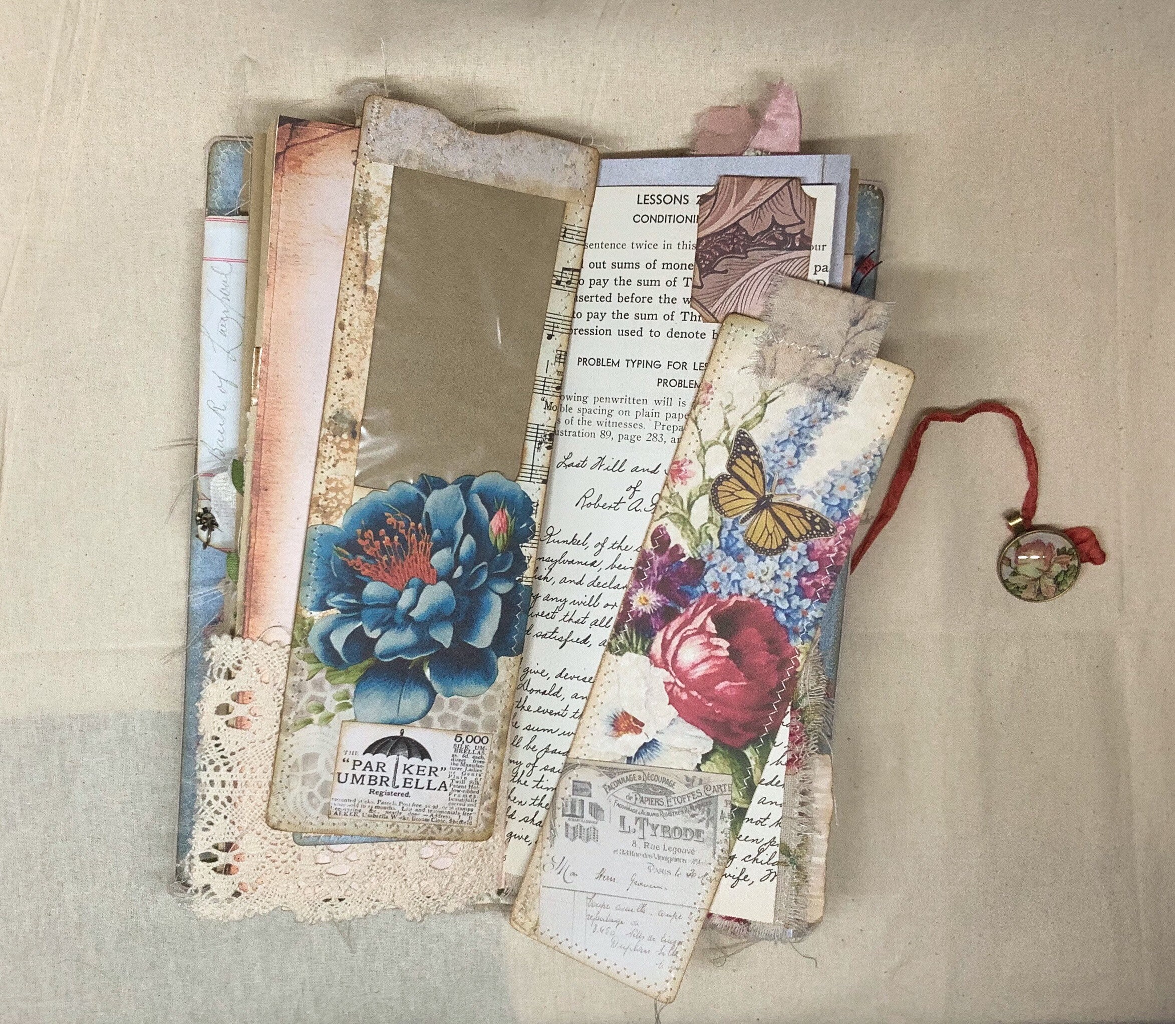 Flora A Tall, Slim Vintage Style Journal Handmade - Etsy