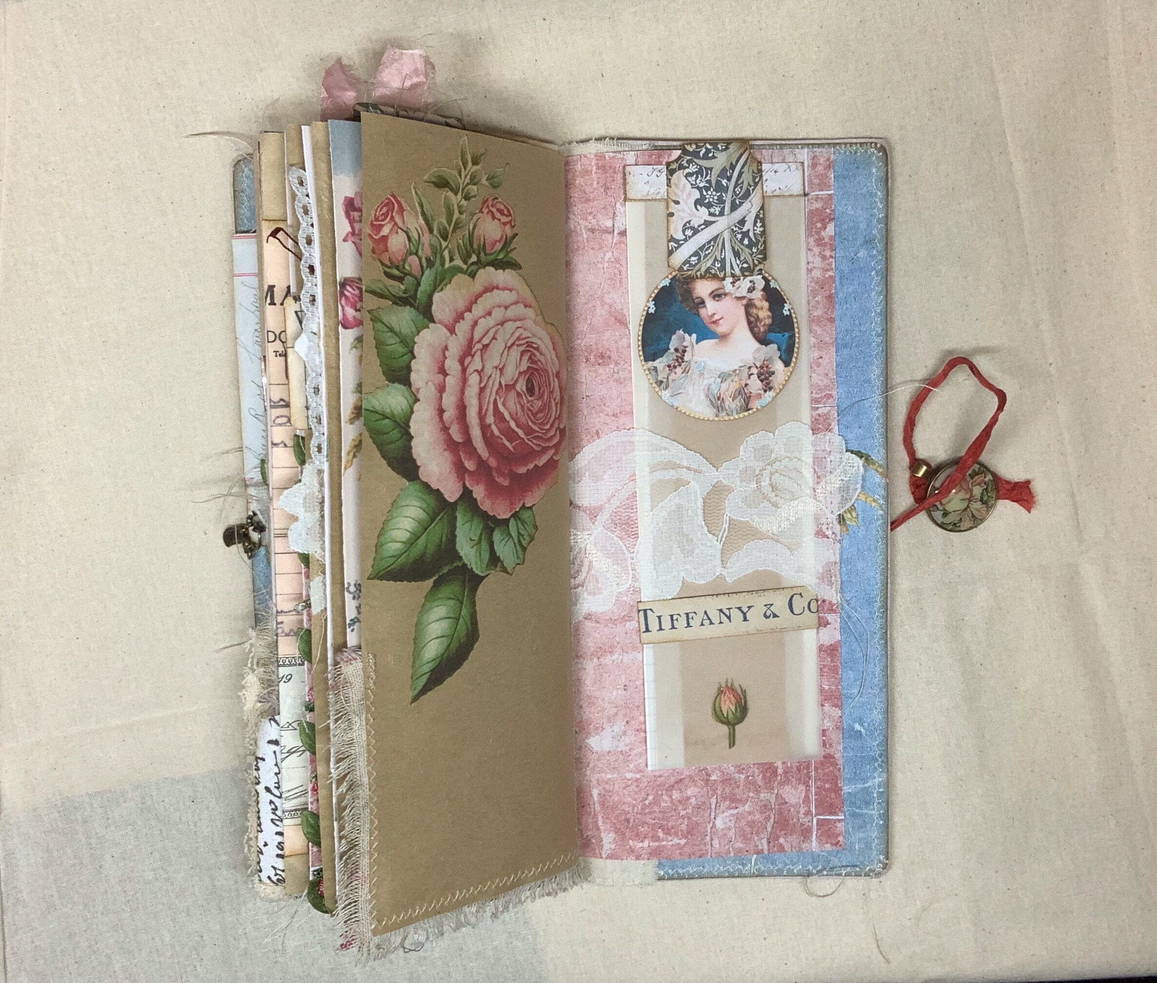 Flora A Tall, Slim Vintage Style Journal Handmade - Etsy
