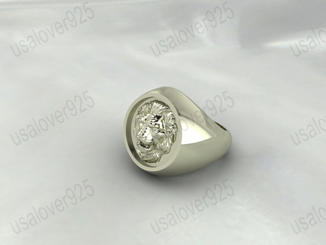 Lion Signet Ring, 925 Silver Ring, Animal Signet Ring, Men's Handmade ...