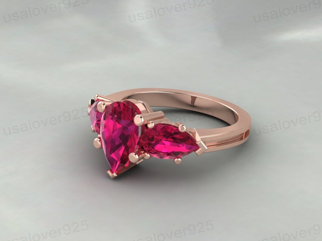 Ruby Pear Ring Ruby Women Ring 925 Sterling Silver Ring - Etsy Australia