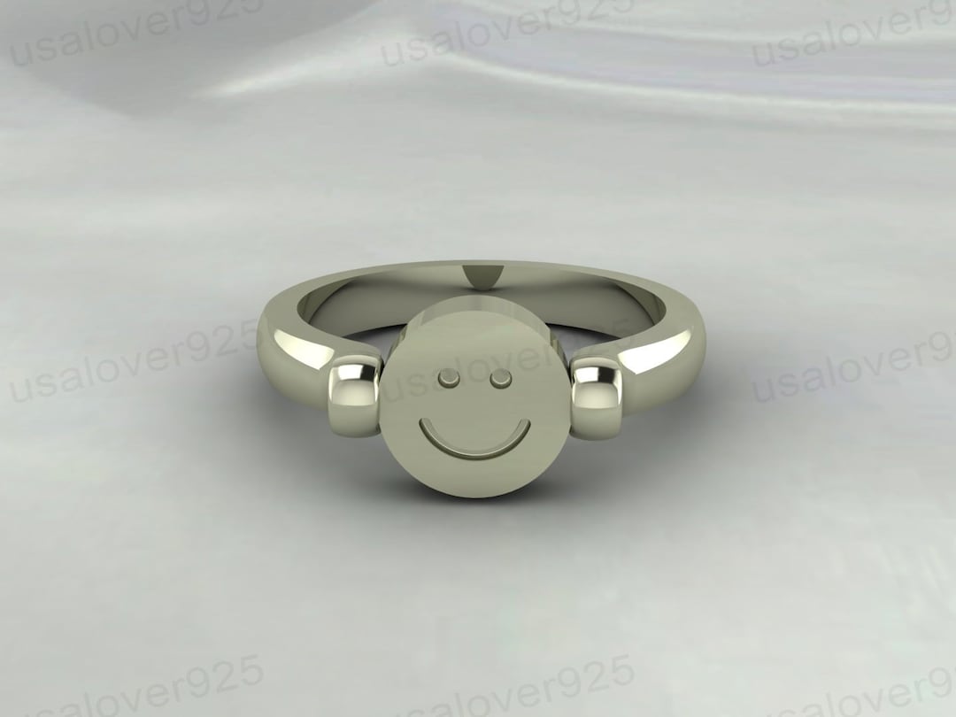 Smiley Face Ring, Happy Face Ring, Smile Friendship Ring, Sterling ...