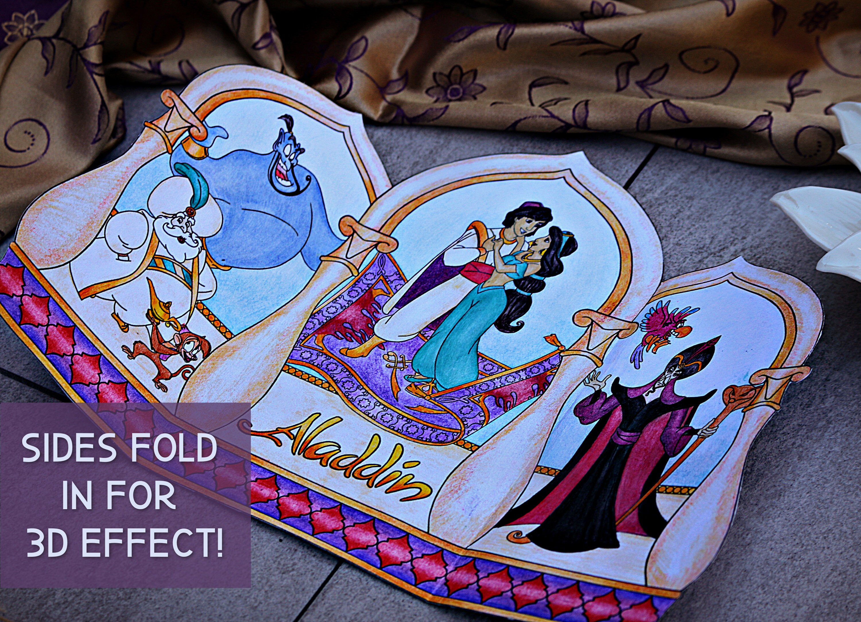 Printable Aladdin Triptych Coloring Page - Etsy New Zealand