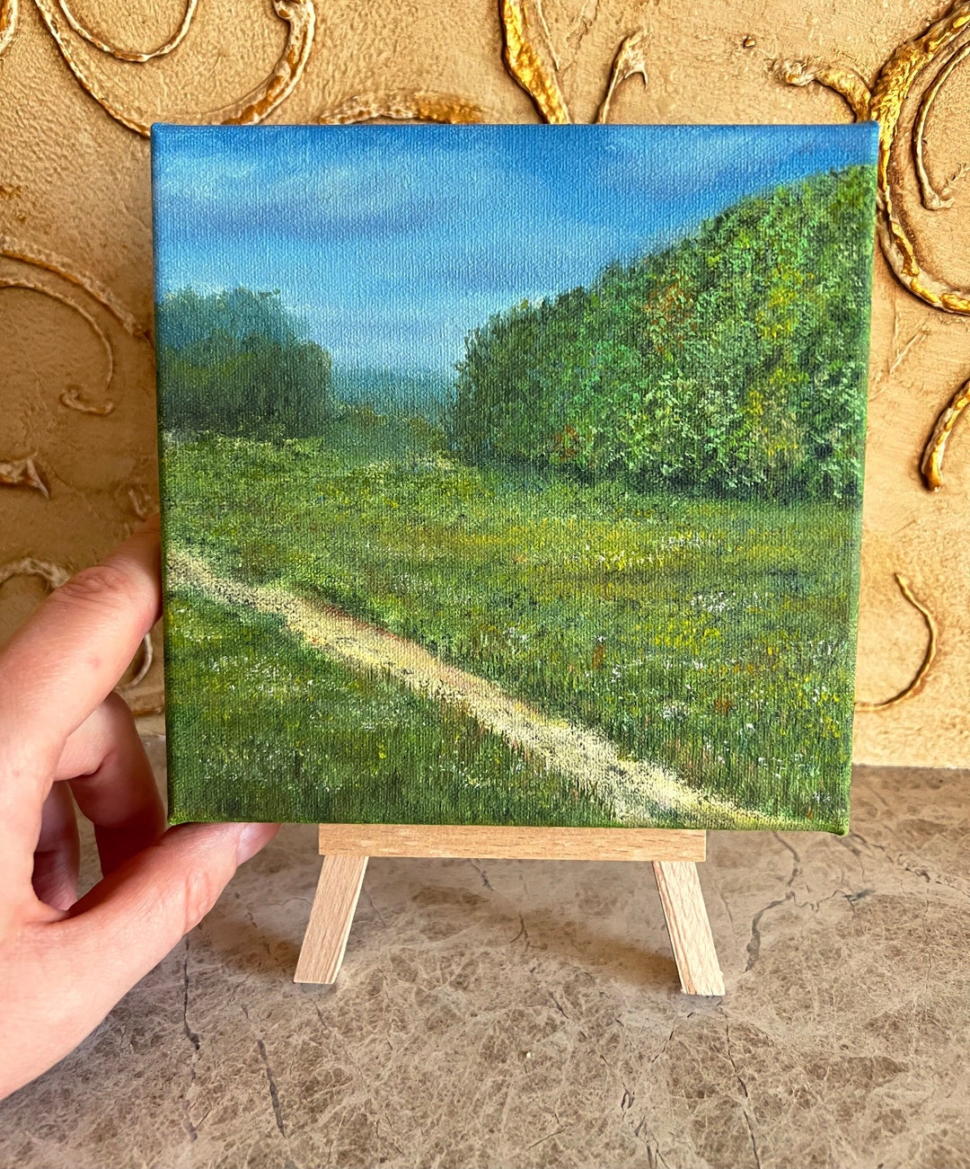 Landscape Oil Painting Decor Handmade Landscape Painting Small Oil ...