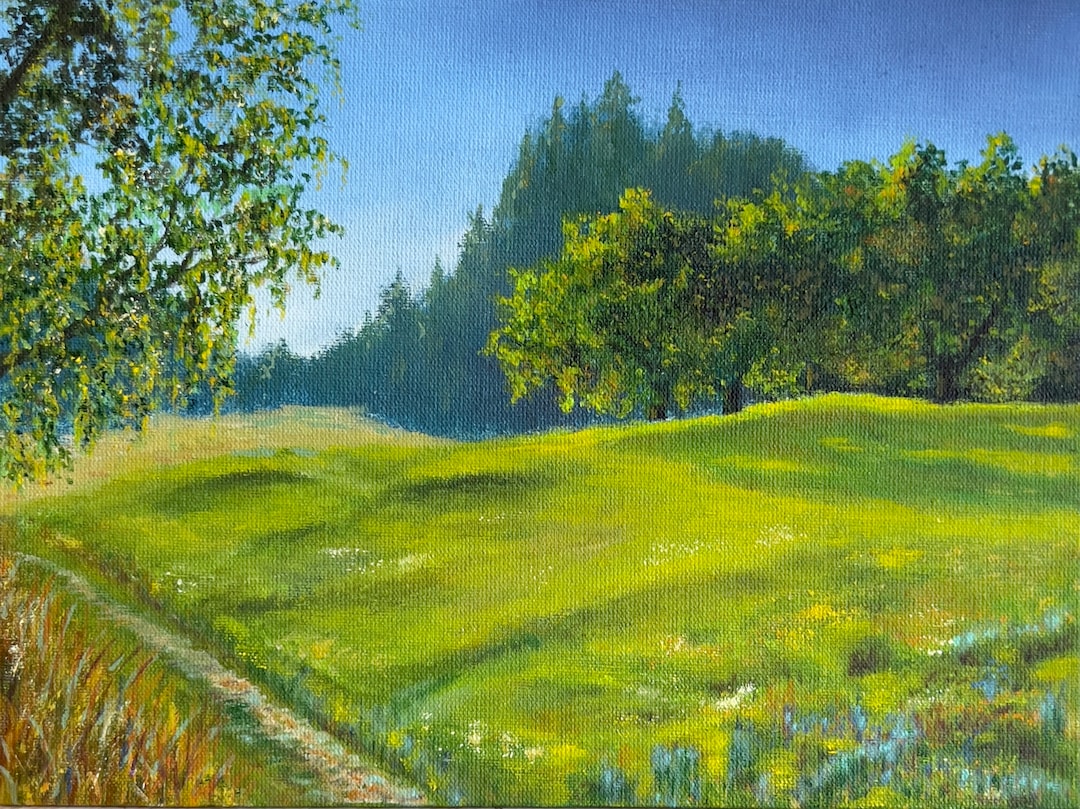 Landscape Painting Landscape Art Original Meadow Art Oil Painting ...