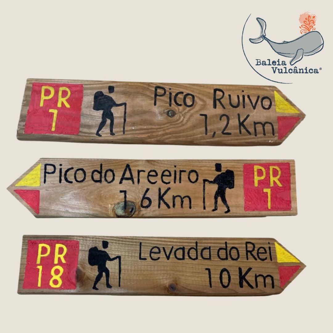Placa De Caminhada Madeira, Hiking Trail Sign, Hiking Sign, Wanderweg ...