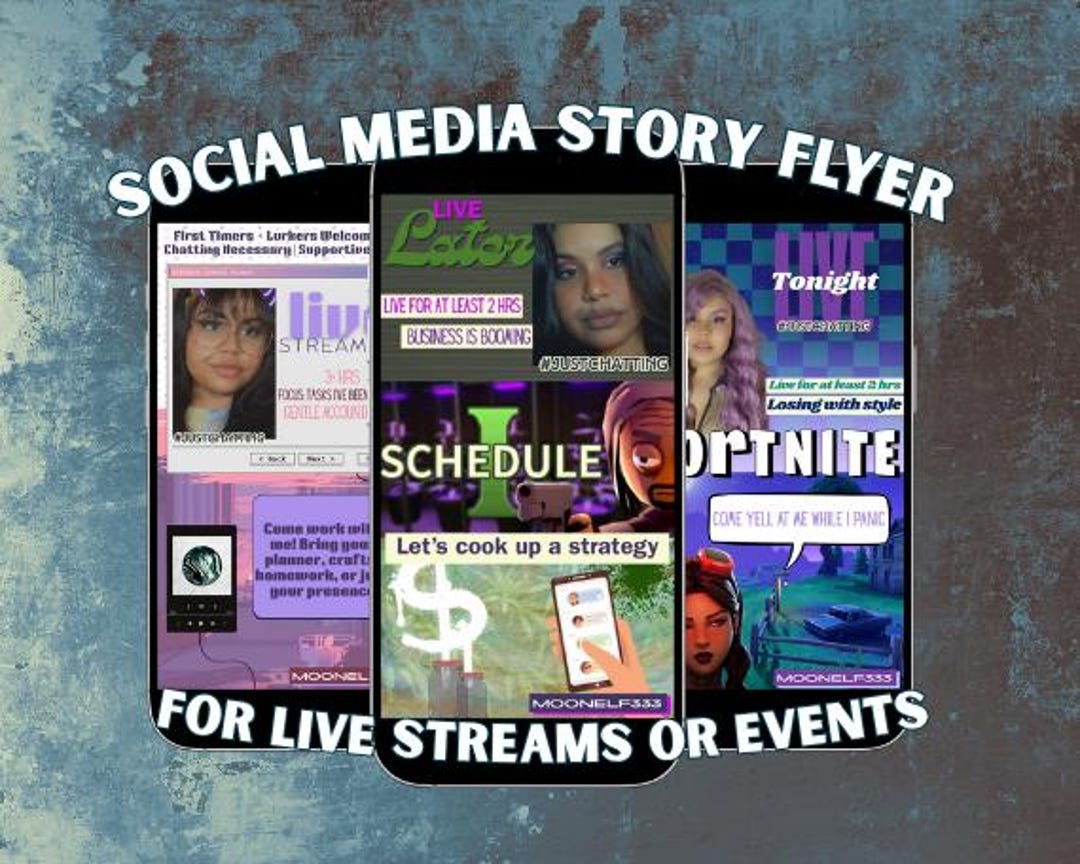 Custom Social Media Stream Flyer – Twitch, Tiktok, Youtube, Instagram ...