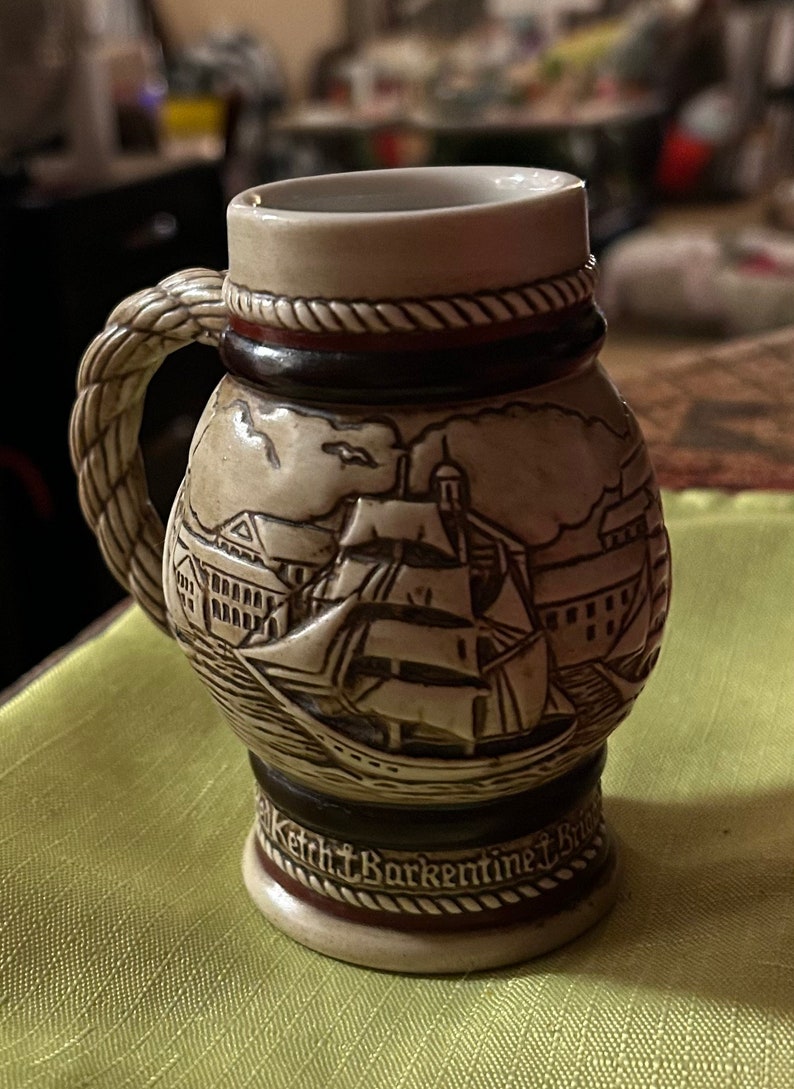 Vintage Avon Hand Crafted Colonial Ship Small Stein, 1982, January ...