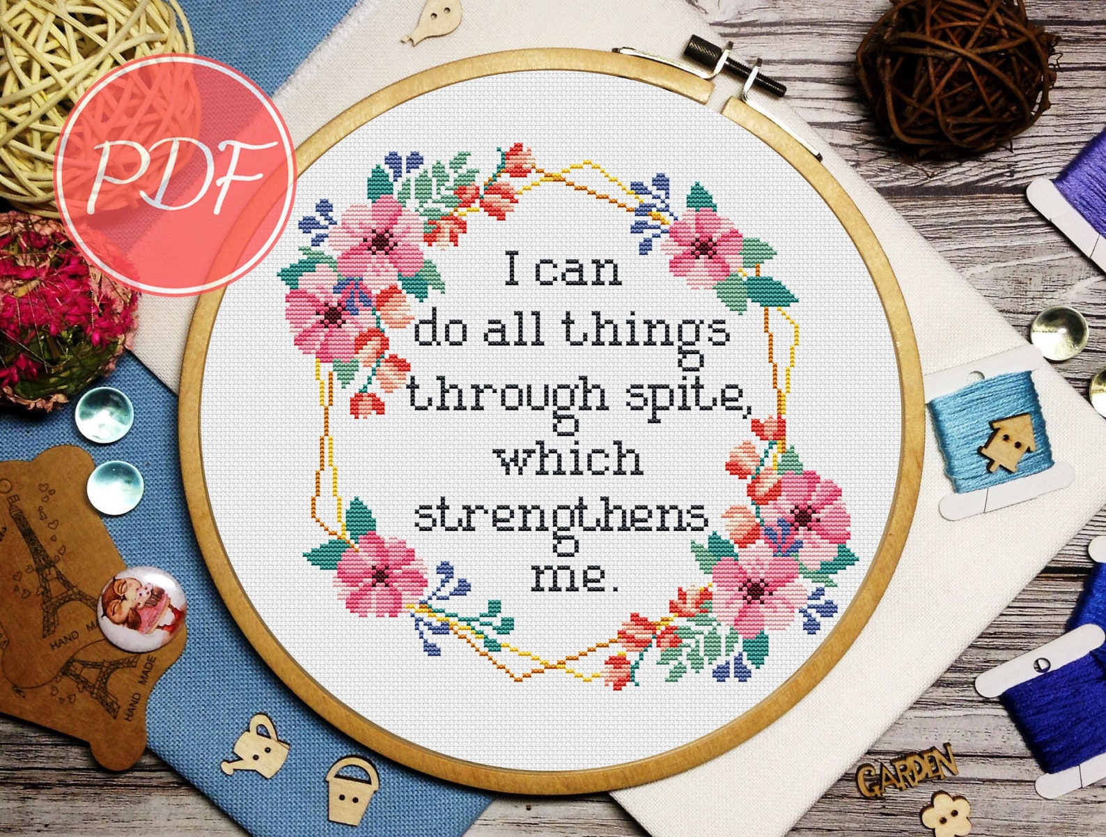 I can do all things through spite which strengthens me Cross | Etsy