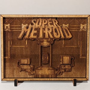 Super Metroid Intro Wood Shadow Box: Video Game Art, Metroid Art Office ...
