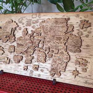 Runescape Gielinor World Map: UPDATED AI Upscale Version Laser Engraved ...