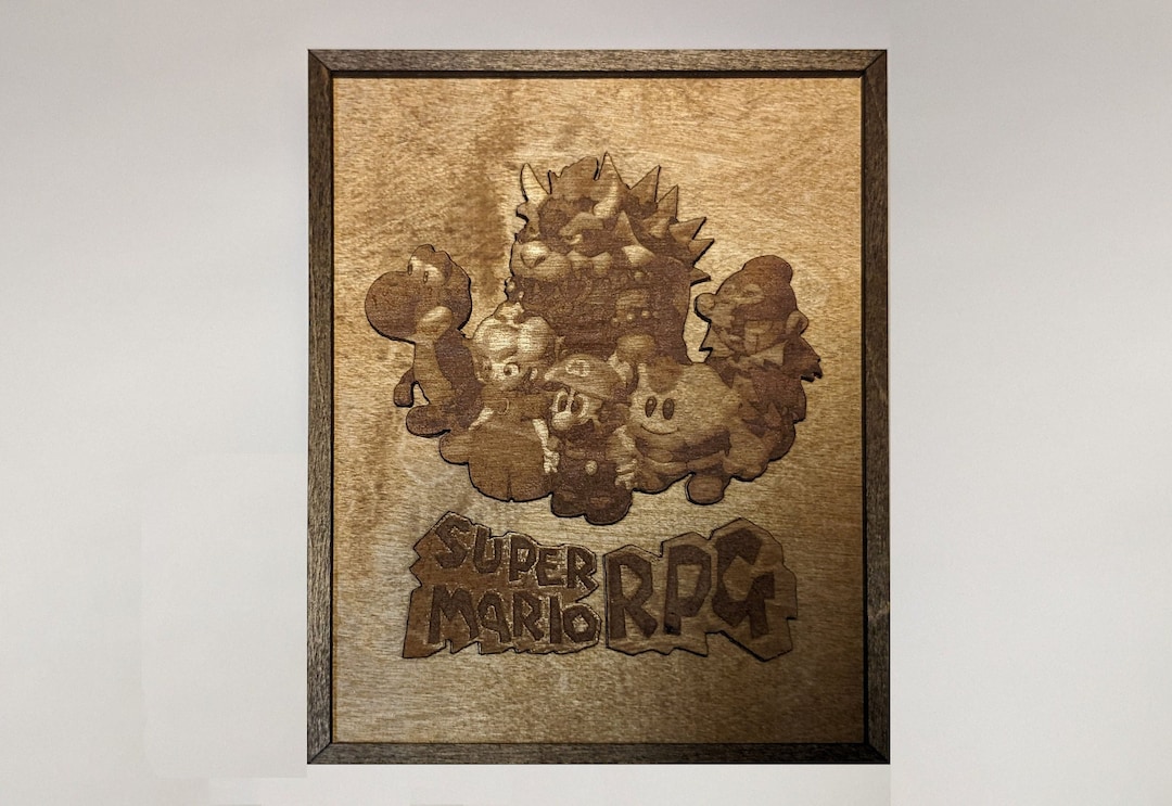Mario RPG Box Art: Video Game Wood Map Mario Map Game Room - Etsy