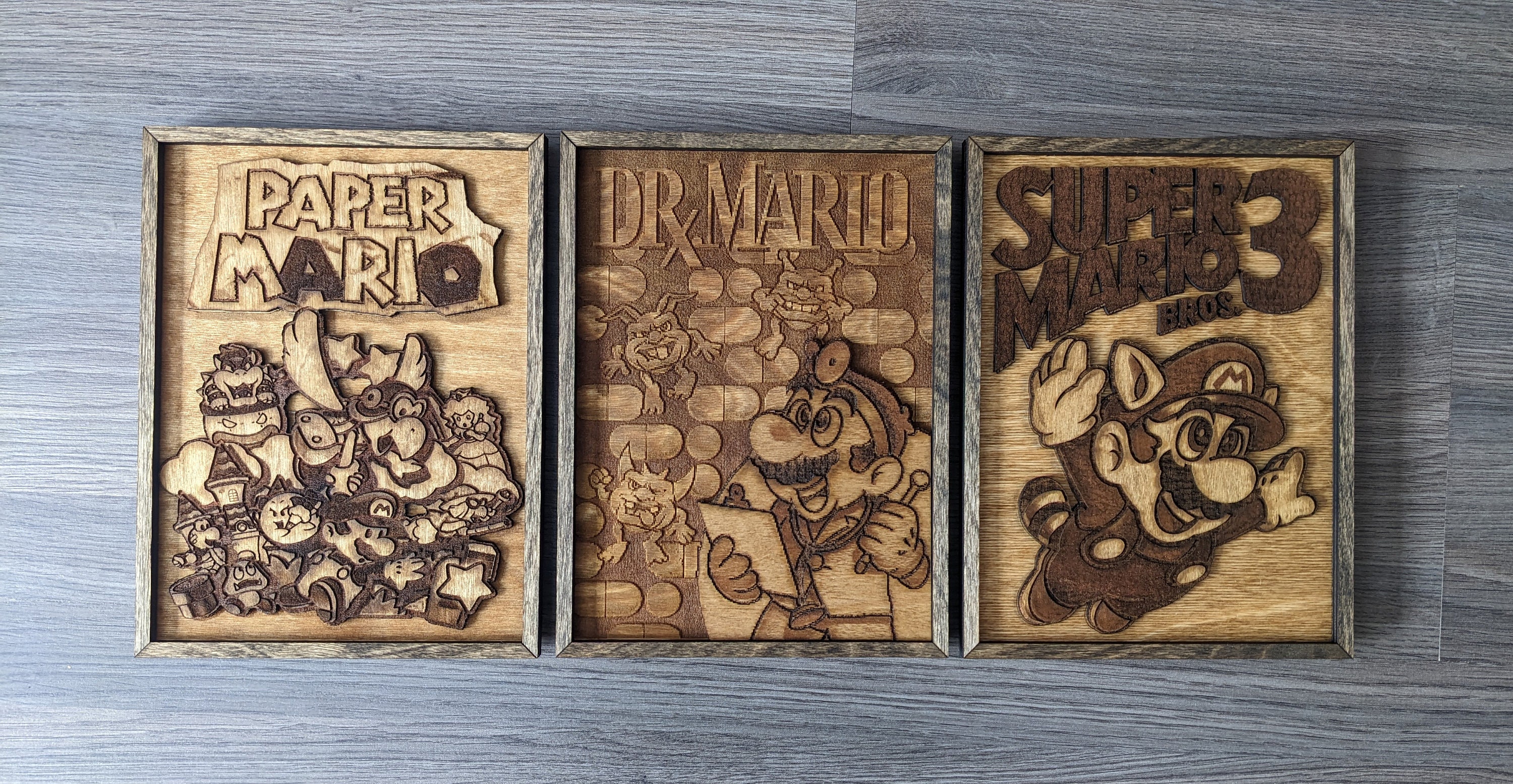 Paper Mario Wood Shadow Box: Mario Art Video Game Art Game - Etsy