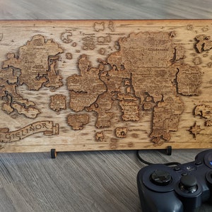 Runescape Gielinor World Map: UPDATED AI Upscale Version Laser Engraved ...