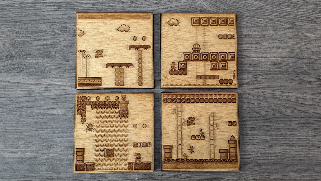 Super Mario Coasters, Video Game Coasters: Wood Coasters, Felt Backing ...