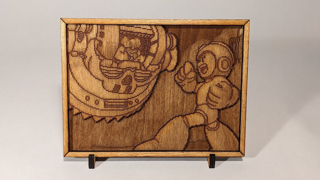 Mega Man 7 Intro Dr. Wily: Video Game Art, Laser Engraved Wood, Desk ...