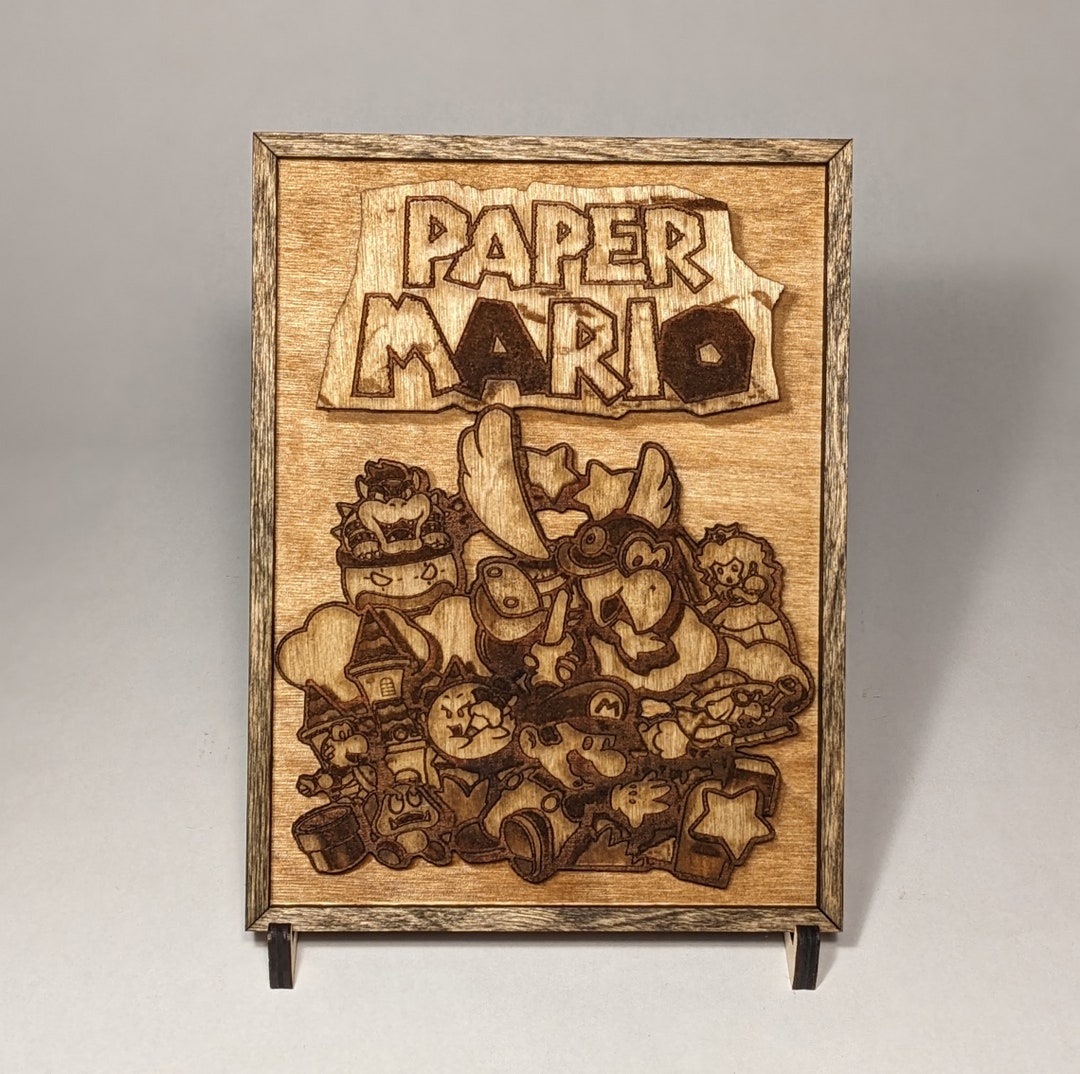 Paper Mario Wood Shadow Box: Mario Art, Video Game Art, Game Room Décor ...