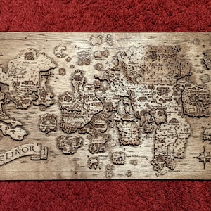 Runescape Gielinor World Map: UPDATED AI Upscale Version Laser Engraved ...