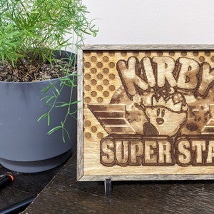 Kirby Super Star Wood Shadow Box: Video Game Art, Game Room Art, Desk ...