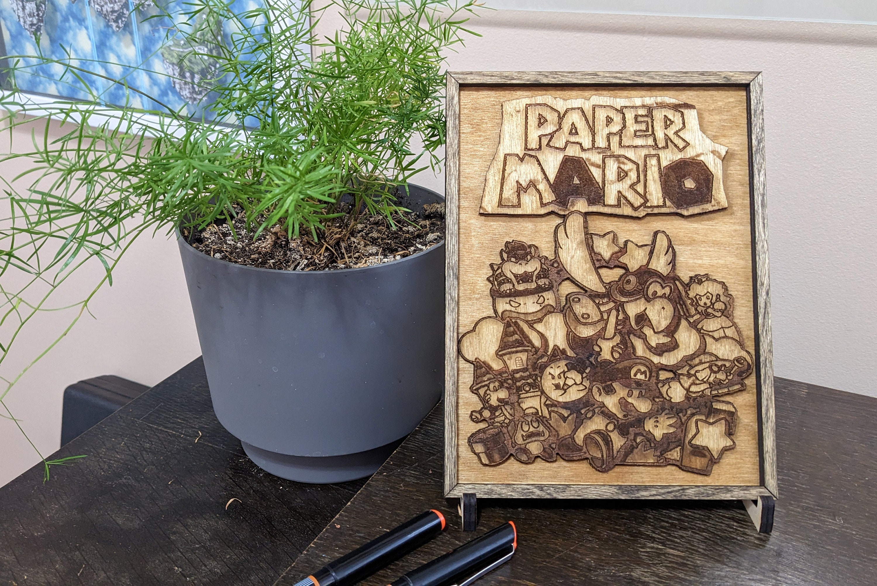 Paper Mario Wood Shadow Box: Mario Art Video Game Art Game - Etsy