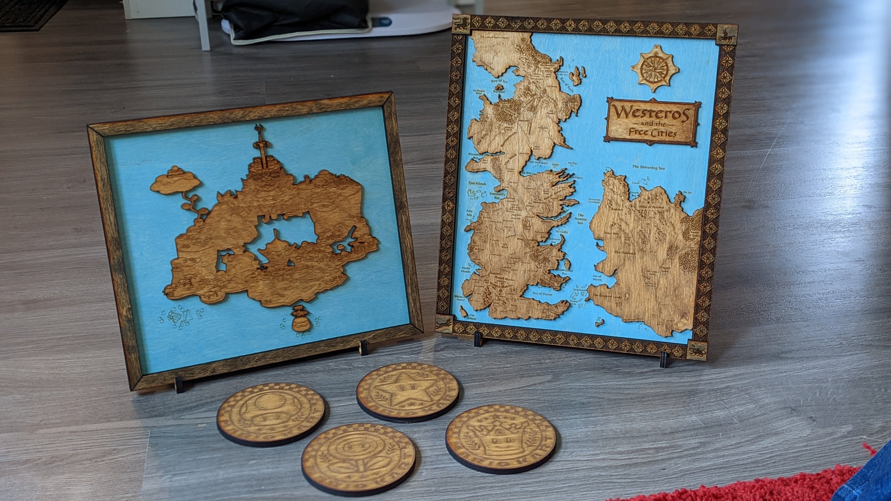 Mario RPG Map: Video Game Wood Map Mario Map Laser Engraved - Etsy