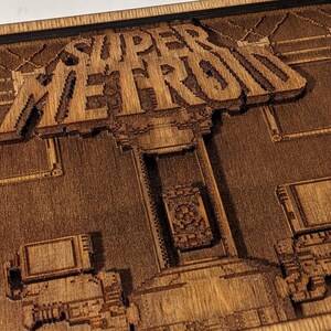 Super Metroid Intro Wood Shadow Box: Video Game Art, Metroid Art Office ...