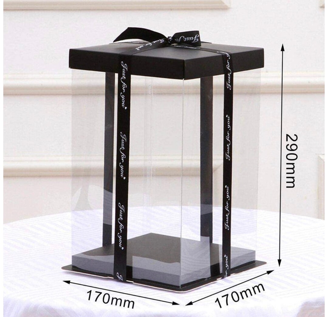DIY Clear Gift Box With Ribbon: Flat Packed Display Box (17x17x29cm) - Etsy