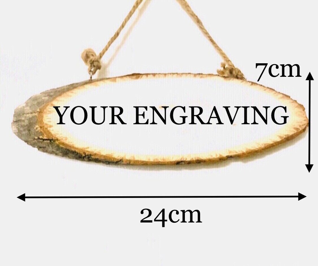 Personalised Wooden Log Sign Hanging Wall Door Office Garden Shop Gift ...