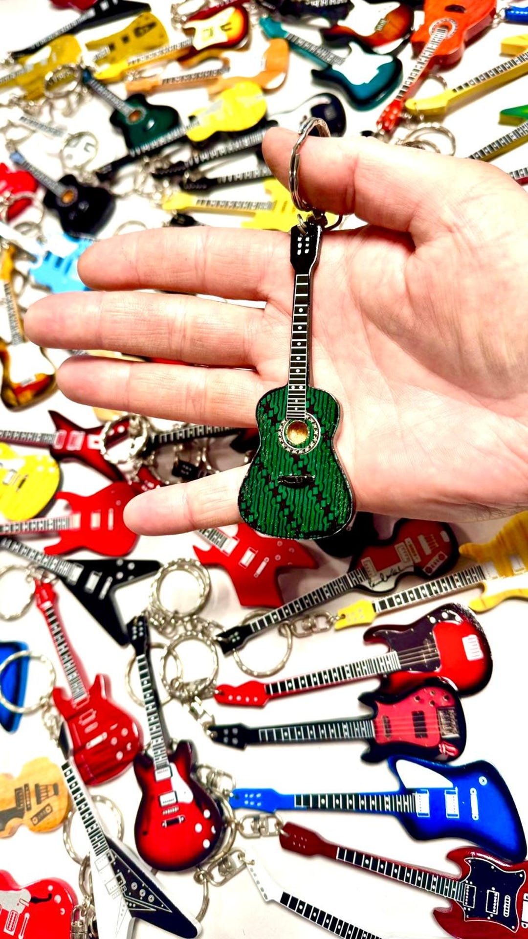 Handmade Miniature Guitar Keyring: Music Lover Gift - Etsy