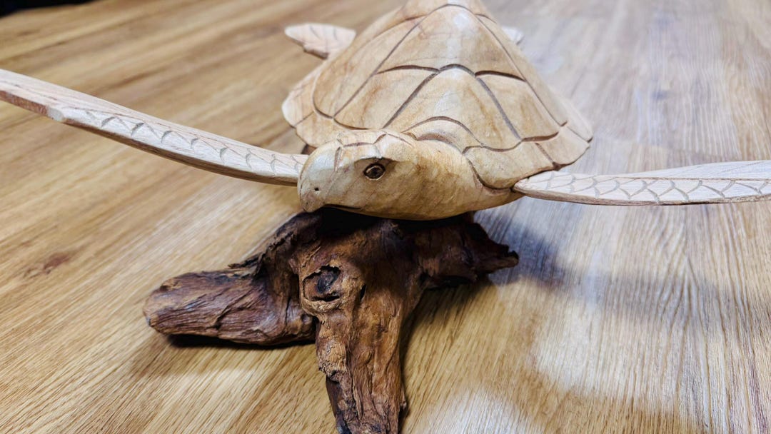 Extra Large Turtle Carving on Wood Ornament for Garden or Home - Etsy