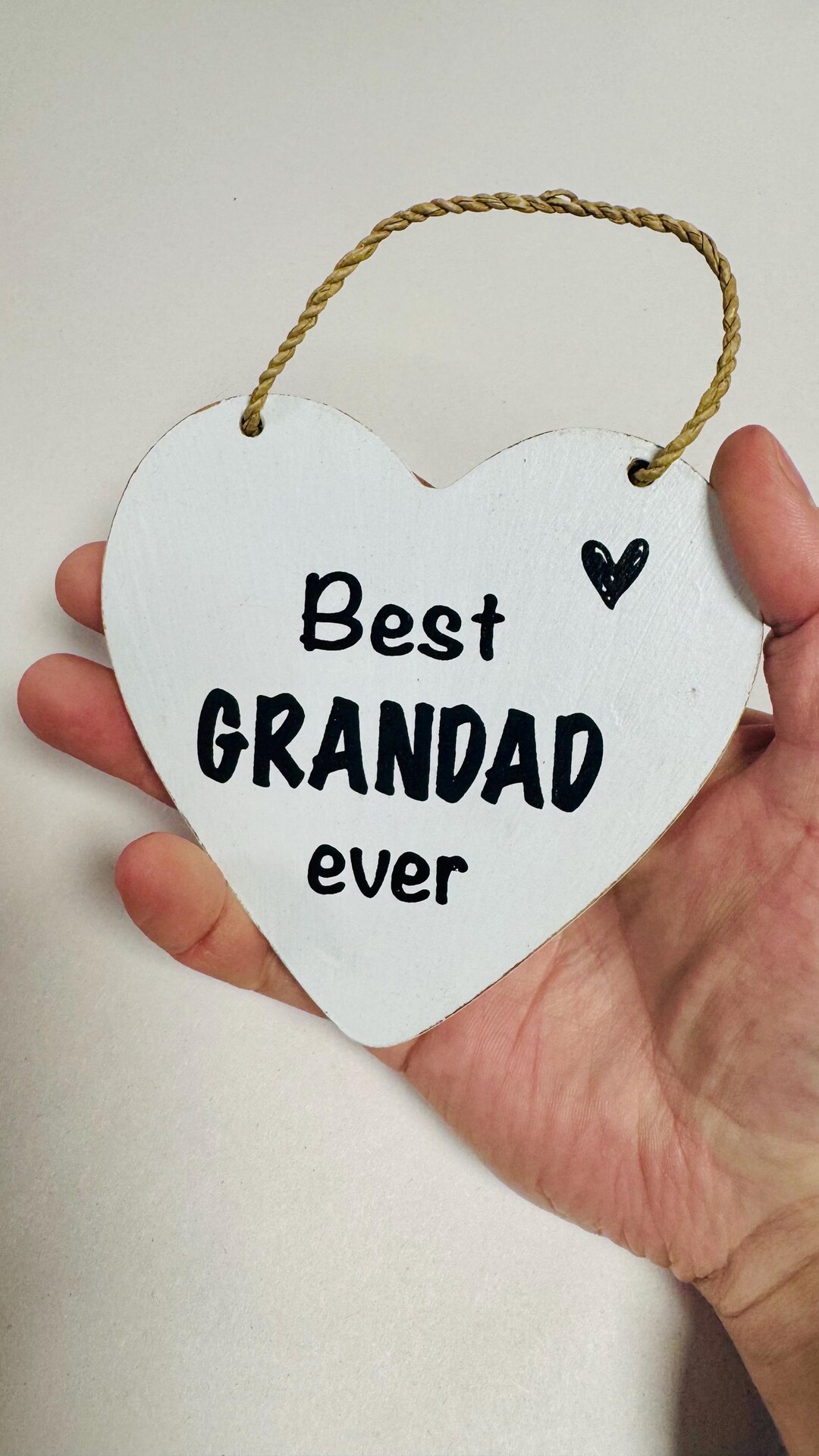 Best Grandad Ever Heart Wooden Hanging Sign Present Gift Personalised ...