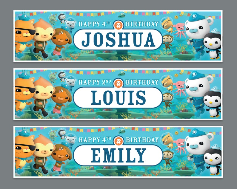 Giant OCTONAUTS Personalised Birthday Banner - Etsy