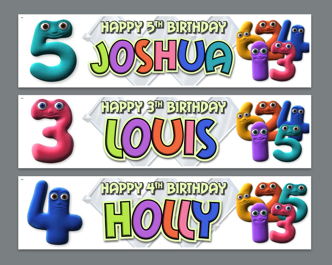 Giant NUMBERJACKS Personalised Birthday Banner - Etsy UK