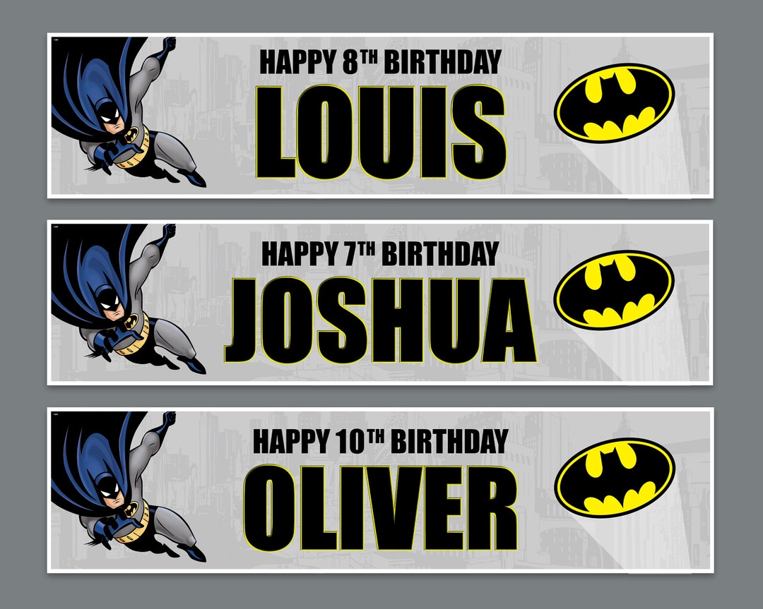 Giant BATMAN Personalised Birthday Banner - Etsy