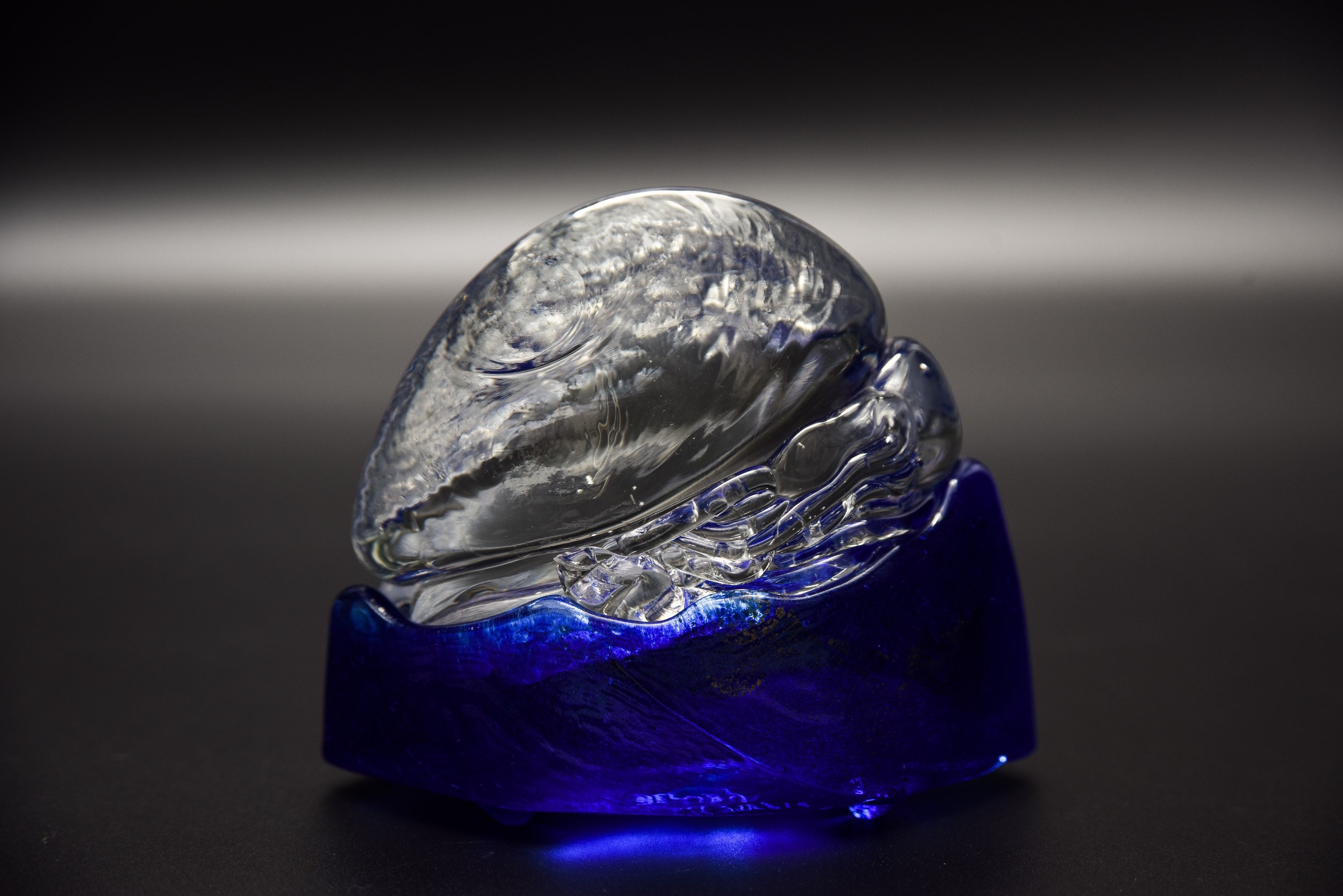 Blue and Clear Glass Sculpture by the Glass Studio Denby Blue - Etsy