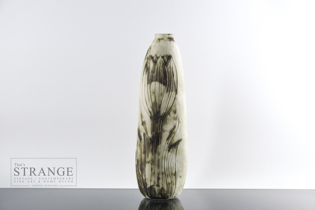 Carn Pottery Ovoid Ceramic Vase by John Beusmann Tube Lined Floral ...