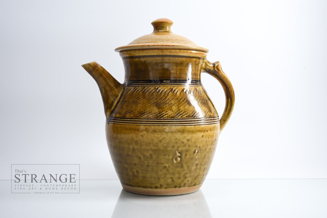 Svend Bayer Studio Pottery Glazed Teapot, Mustard Glaze Ceramic Pot - Etsy