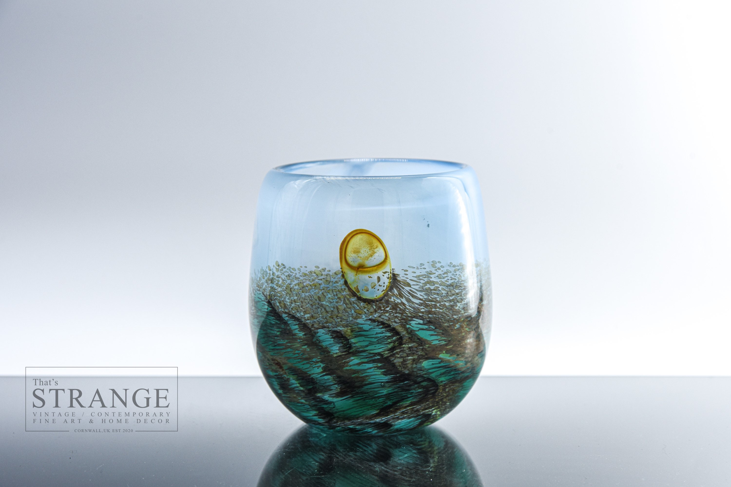 Norman Stuart Clarke Seascape Design Studio Glass Vase | Hand Blown Art ...