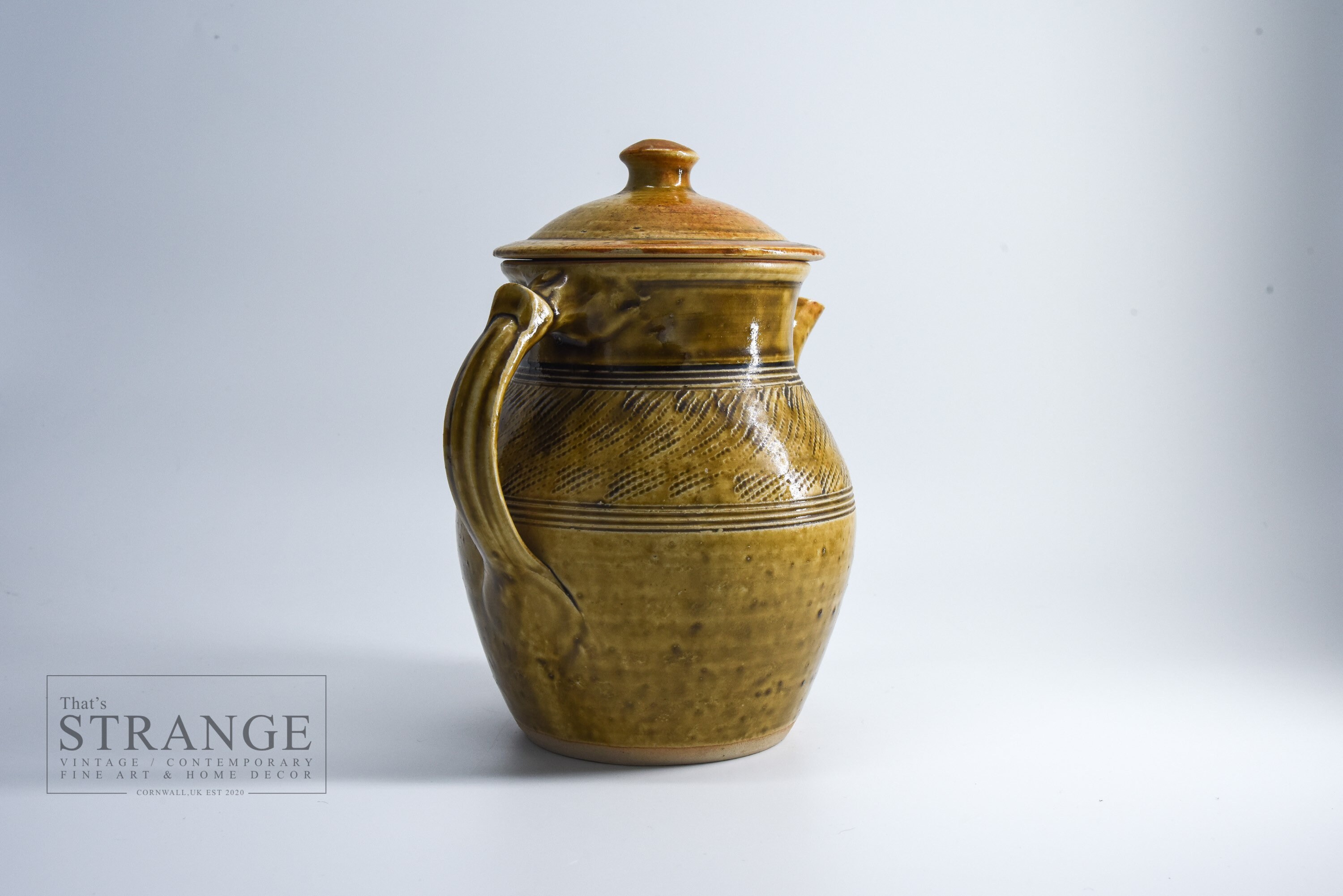 Svend Bayer Studio Pottery Glazed Teapot, Mustard Glaze Ceramic Pot - Etsy