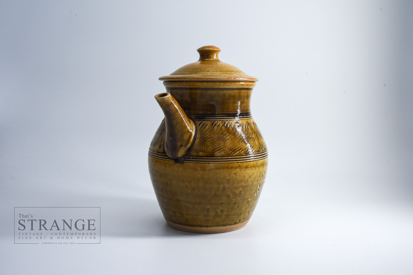 Svend Bayer Studio Pottery Glazed Teapot, Mustard Glaze Ceramic Pot - Etsy