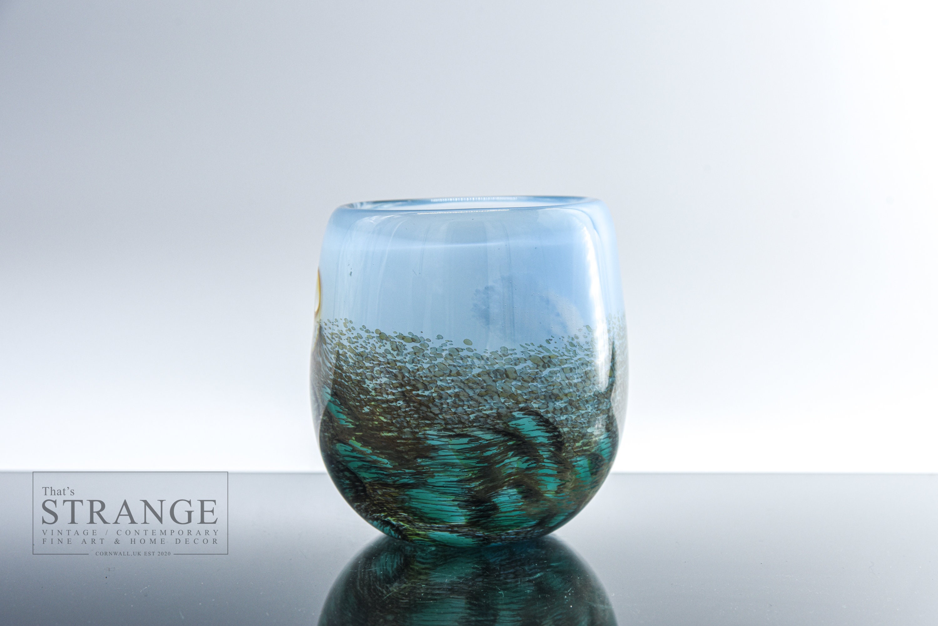 Norman Stuart Clarke Seascape Design Studio Glass Vase Hand - Etsy