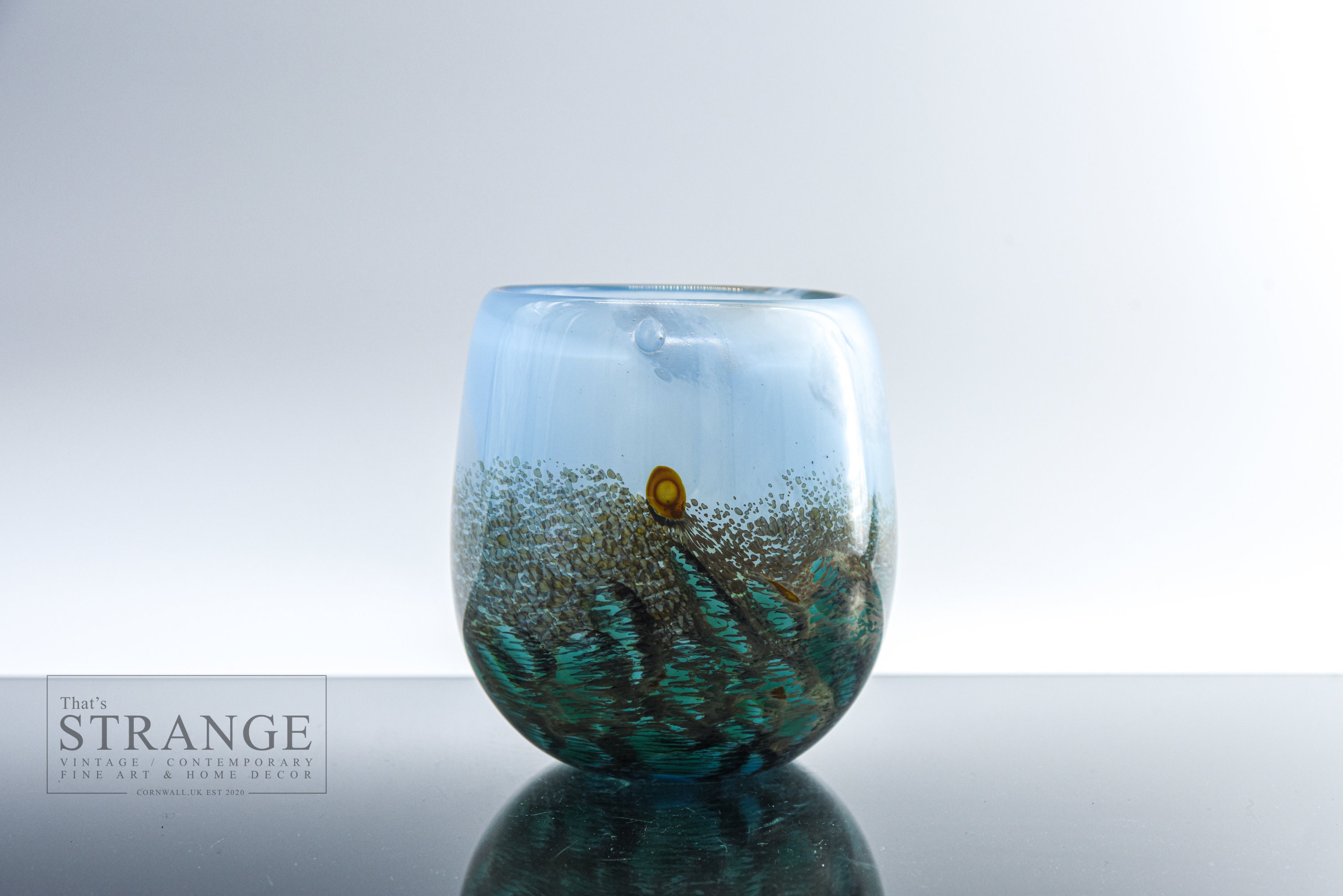 Norman Stuart Clarke Seascape Design Studio Glass Vase | Hand Blown Art ...