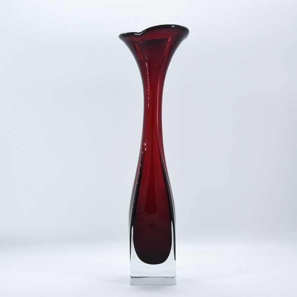 Red Glass Vases - Etsy