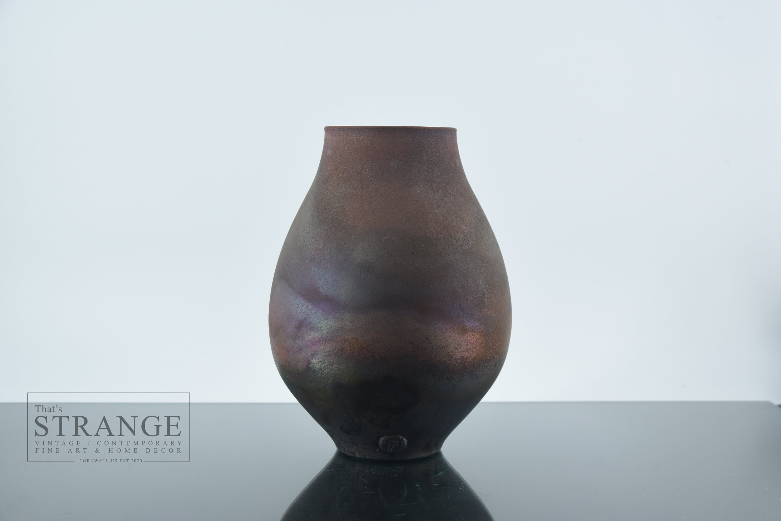 Tim Andrews Raku Fired Studio Pottery Vase Hand Thrown Iridescent ...