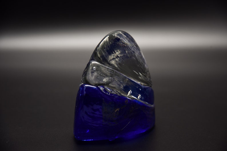 Blue and Clear Glass Sculpture by the Glass Studio Denby Blue - Etsy